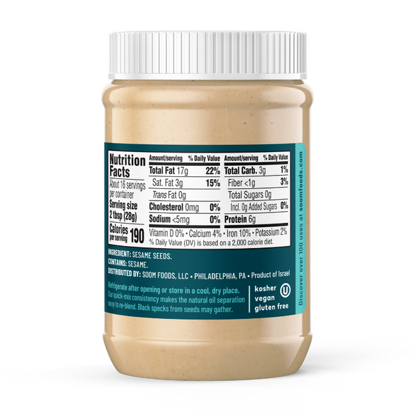 16oz Premium Tahini - Soom Foods